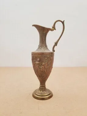 Accents | Vintage Italian Brass Pitcher Ornate Handle Floral Detailed ...